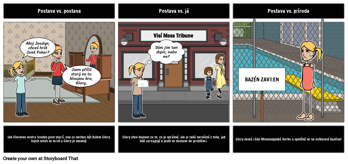 Glory Be: Literární Konflikt Storyboard von cs-examples