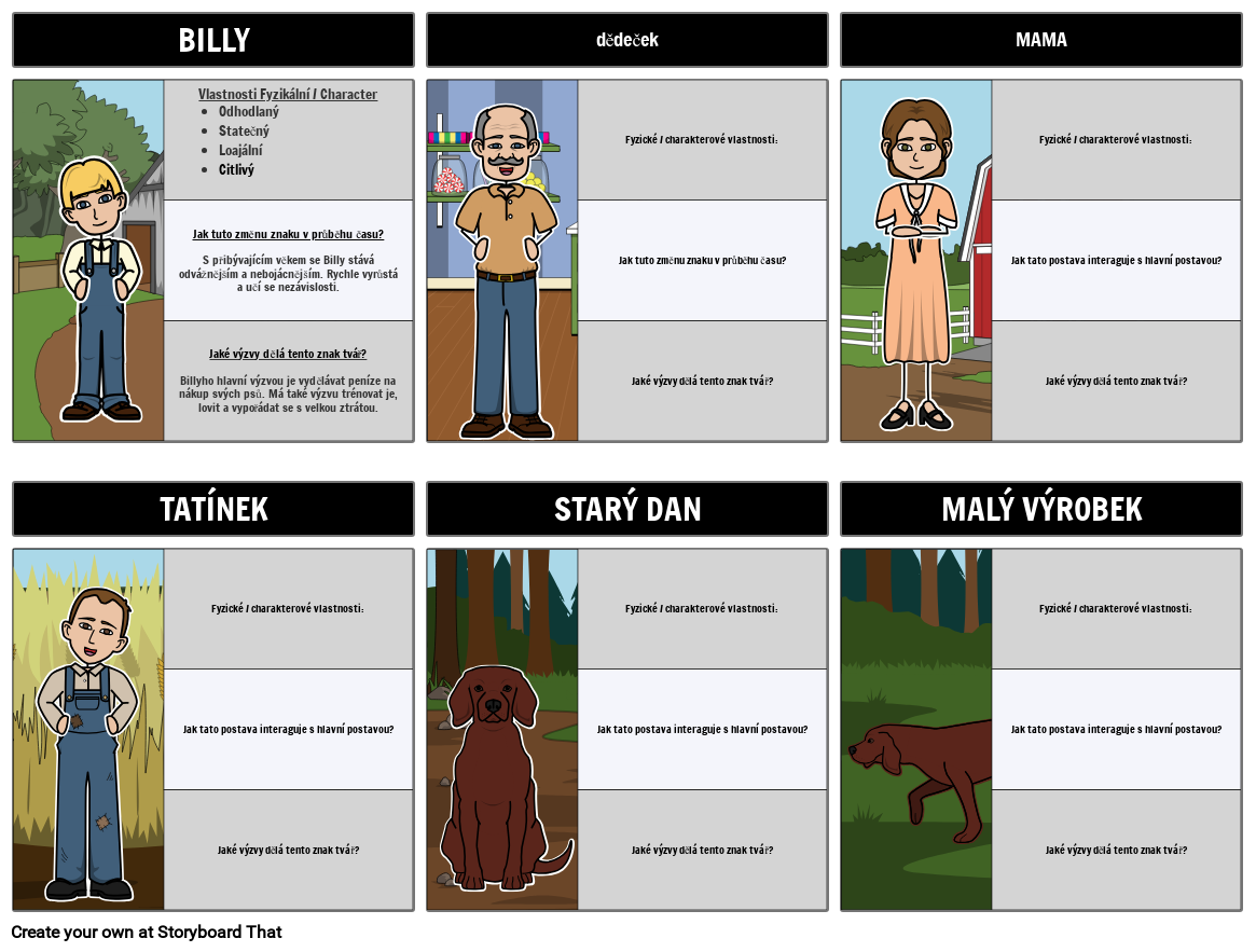 Kde Roste Postava Red Fern Storyboard por cs-examples