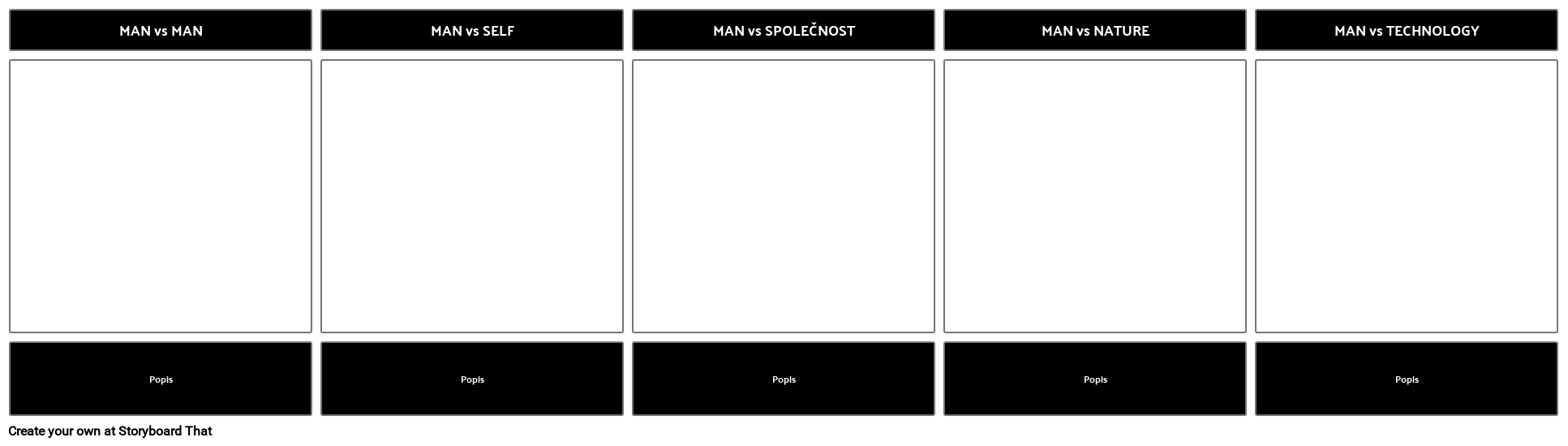 Literární Template Conflict Storyboard por cs-examples