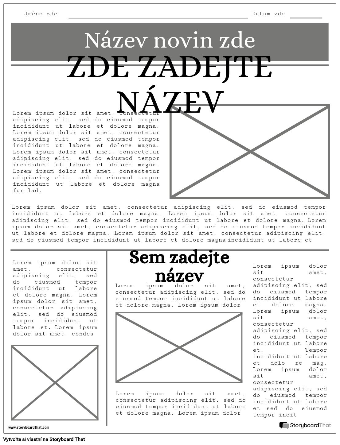 Nová Šablona Novin pro Vytvoření Stránky 4 Storyboard