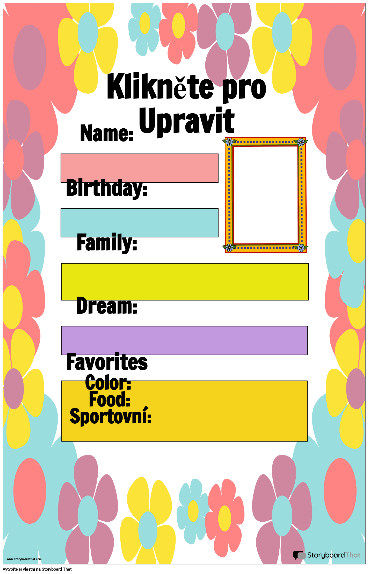 Plakát Student Týdne s Květinami Storyboard by cs-examples