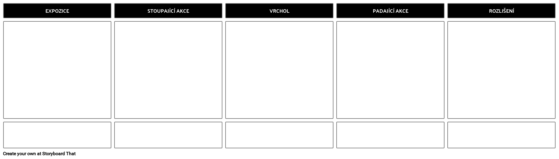 Plot Diagram Template - 5 Cells Storyboard by cs-examples