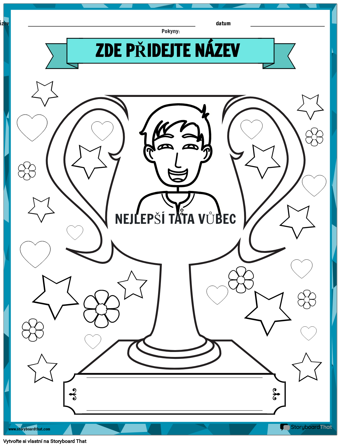 Pracovní List Trofej pro Tátu Storyboard par cs-examples