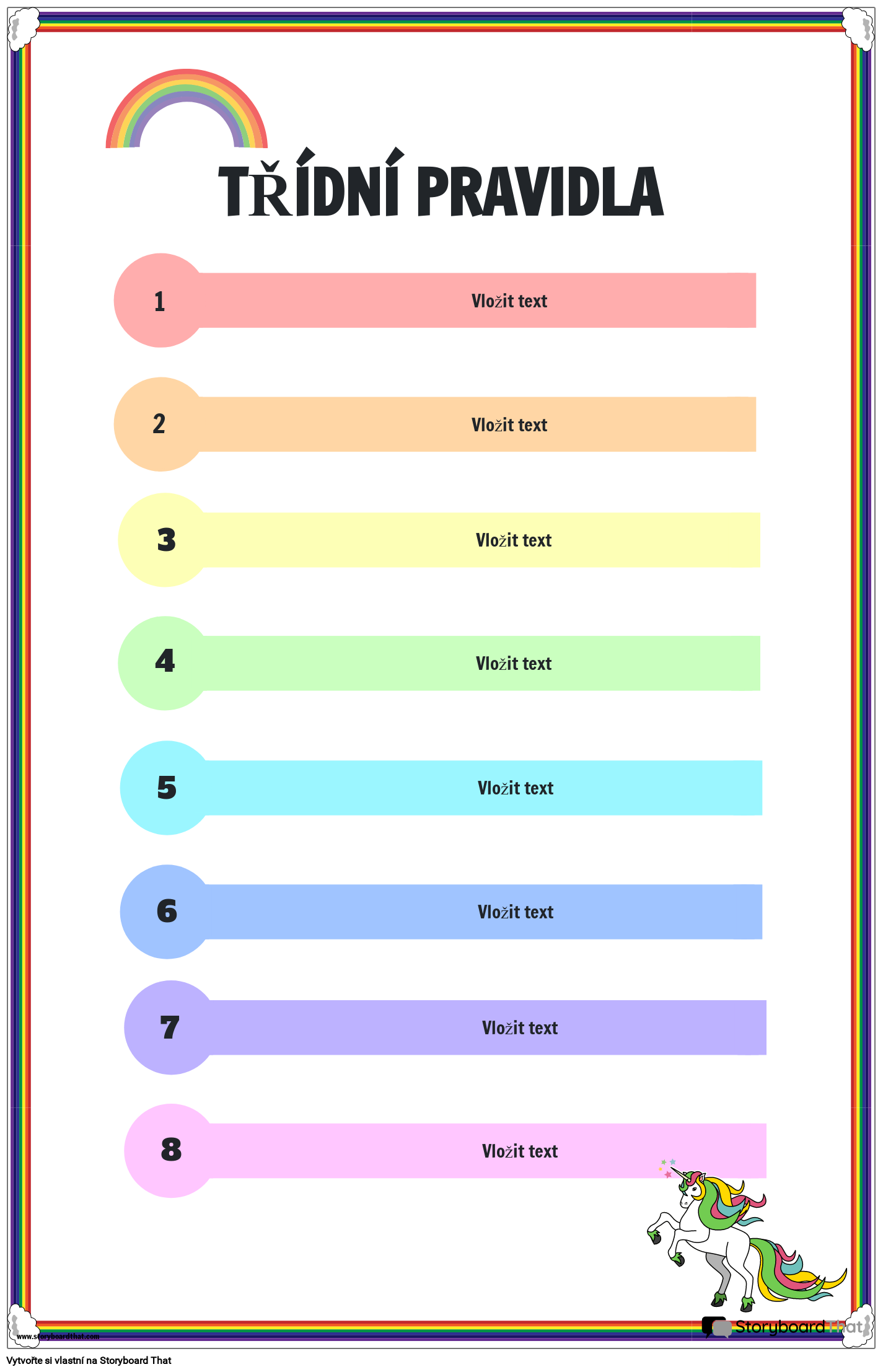 Pravidla Třídy Rainbow Plakát Storyboard o cs-examples