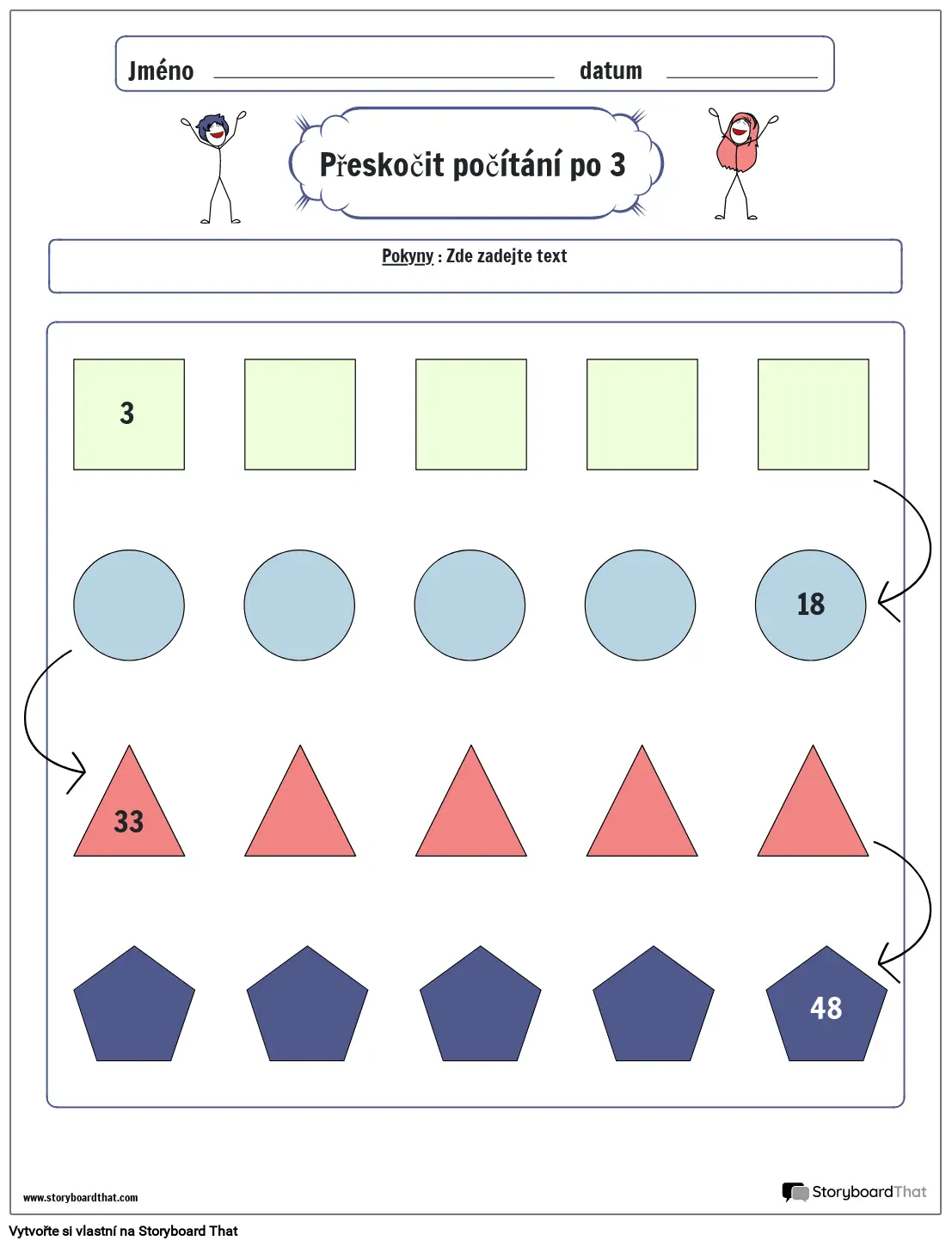 Přeskočte pracovní list s tvary Storyboard o cs-examples