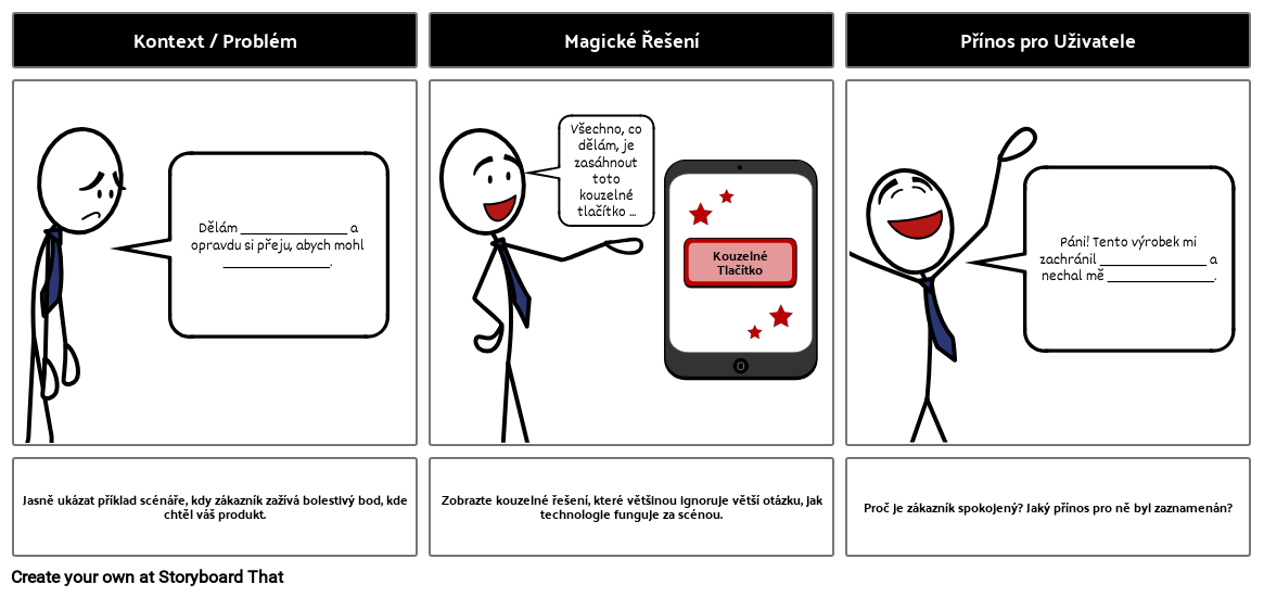 Produkt Solution Benefit - krátká Storyboard af cs-examples