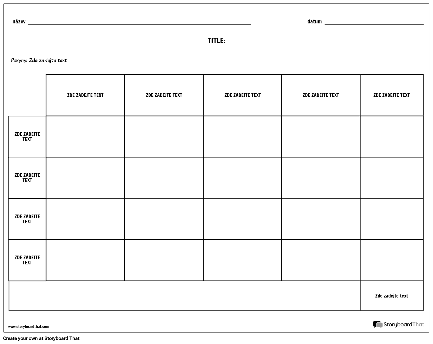Rubrika – 4 Kritéria Storyboard por cs-examples