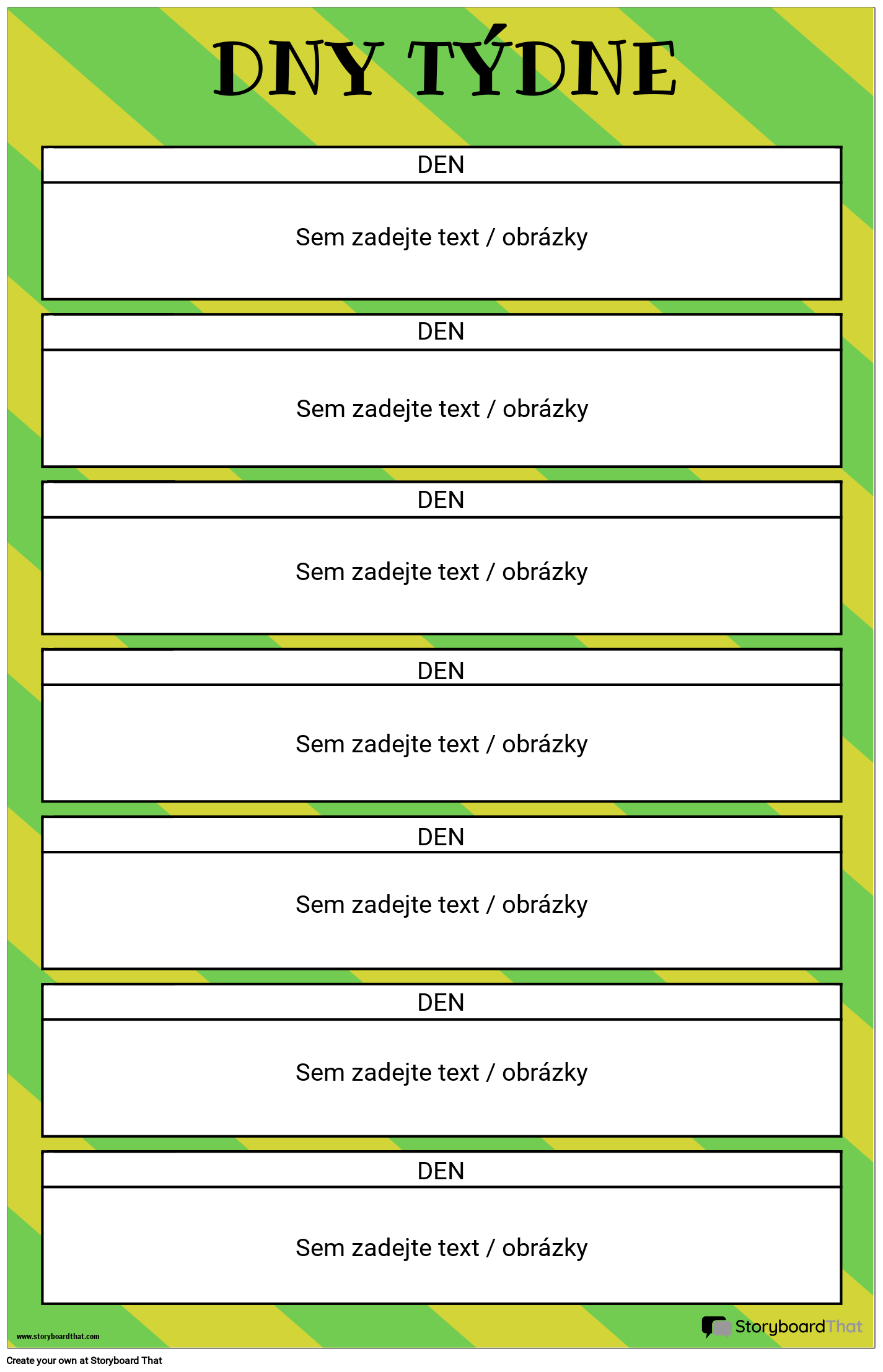 Rutinní dny v Týdnu Storyboard o cs-examples