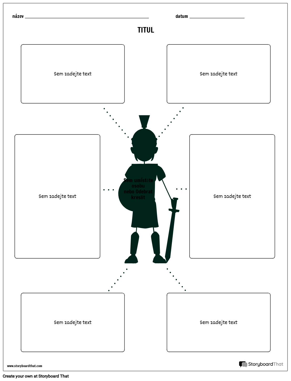 Šablona Biografie Spider Map Storyboard por cs-examples