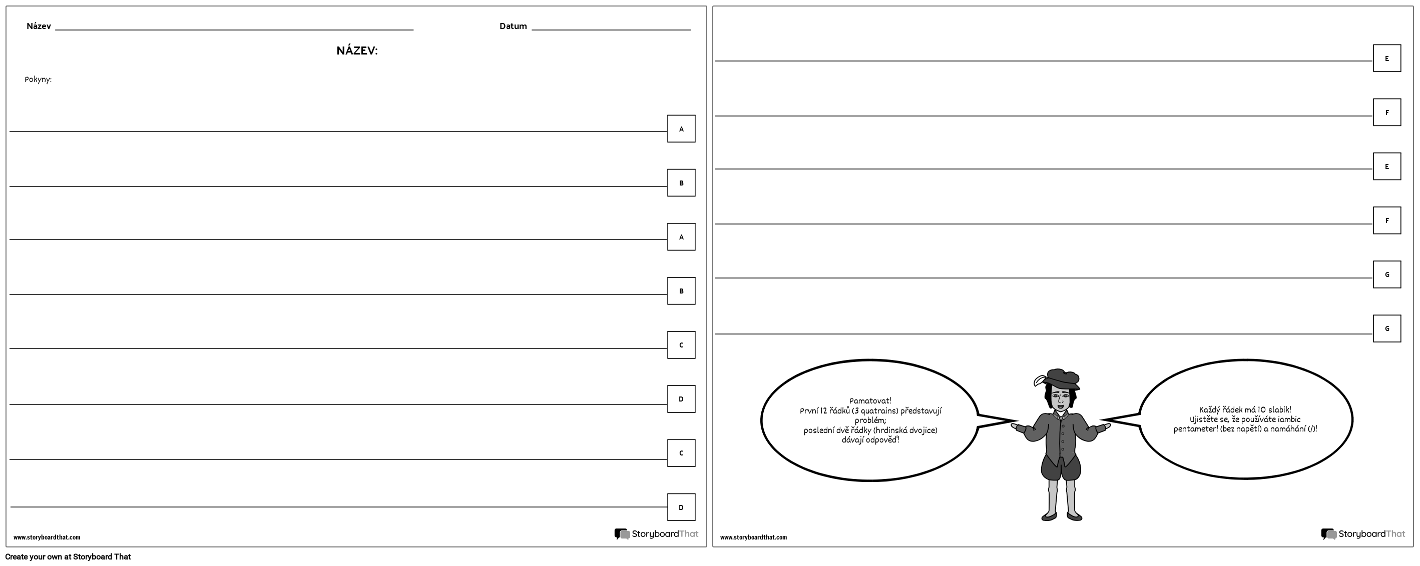 Spenserian Sonnet Storyboard por cs-examples