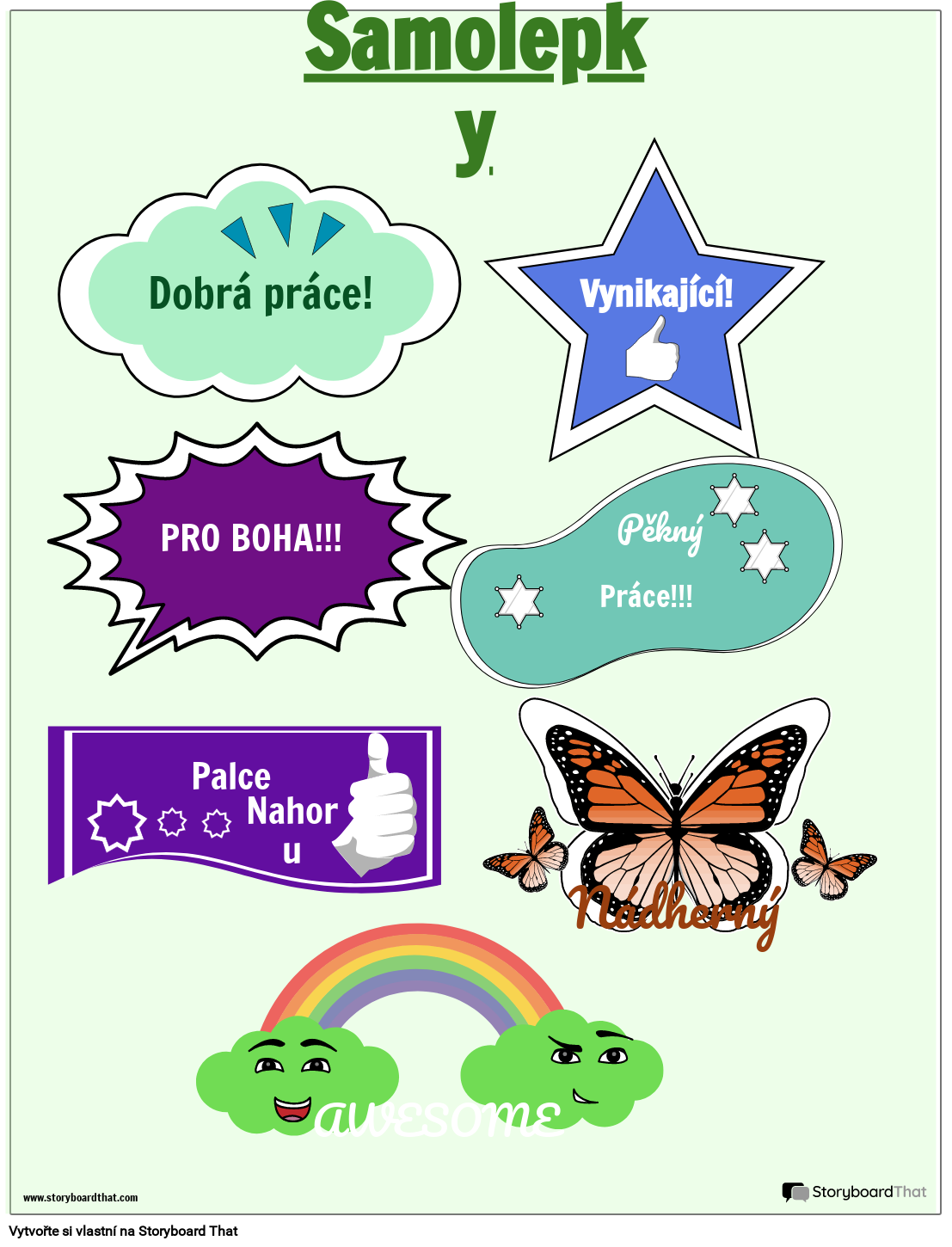 Tisknutelné groovy samolepky Storyboard por cs-examples