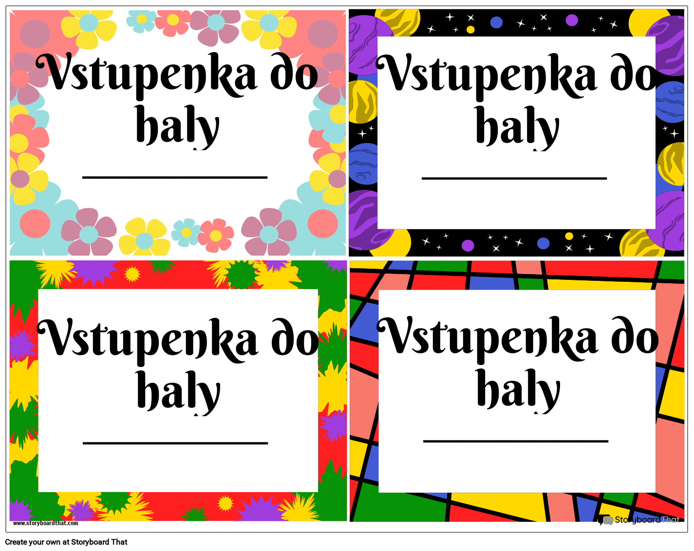 Vstupenka do Haly 4 Storyboard af cs-examples