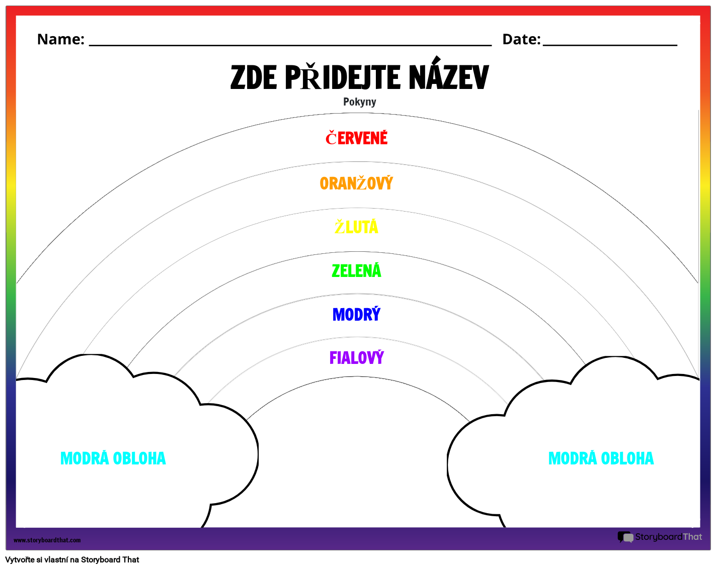 Vybarvování Duhy na Základě Pracovního Listu Štítků