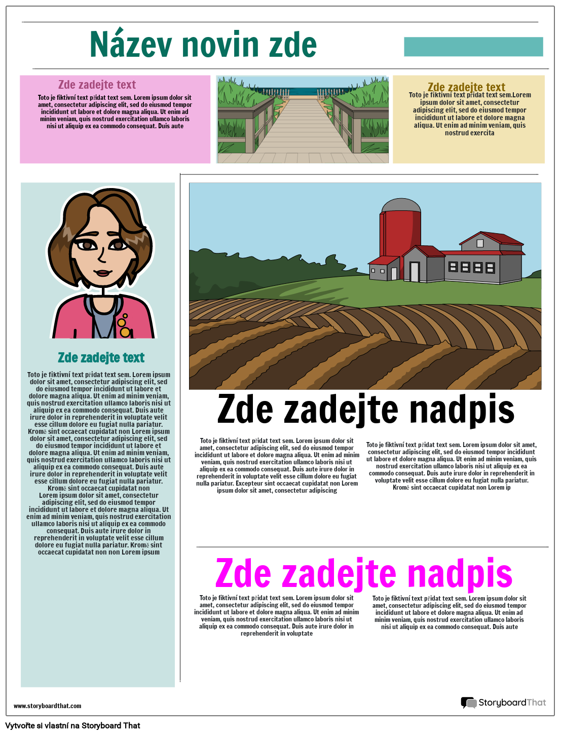 Zábavná šablona novin Storyboard o cs-examples