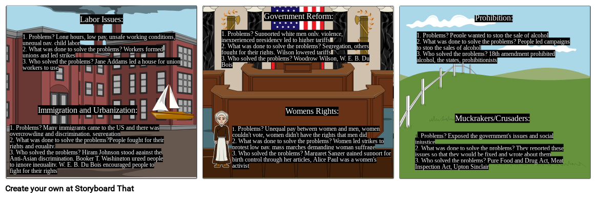 Progressive Era Storyboard by d02b9c5c