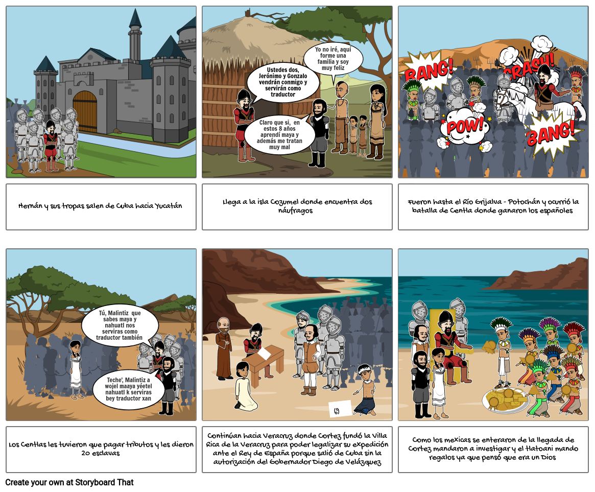 Llegada a Tenochtitlán p.1 Storyboard por d08411bb
