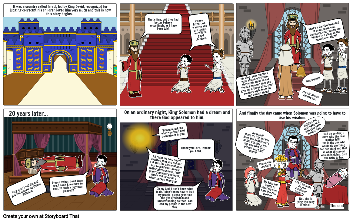 The story of the king Solomon Storyboard por d181e276