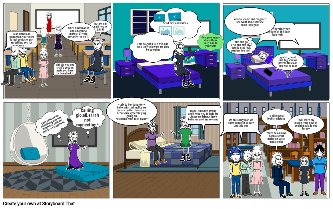 cyberbullying Storyboard por d1cb5834