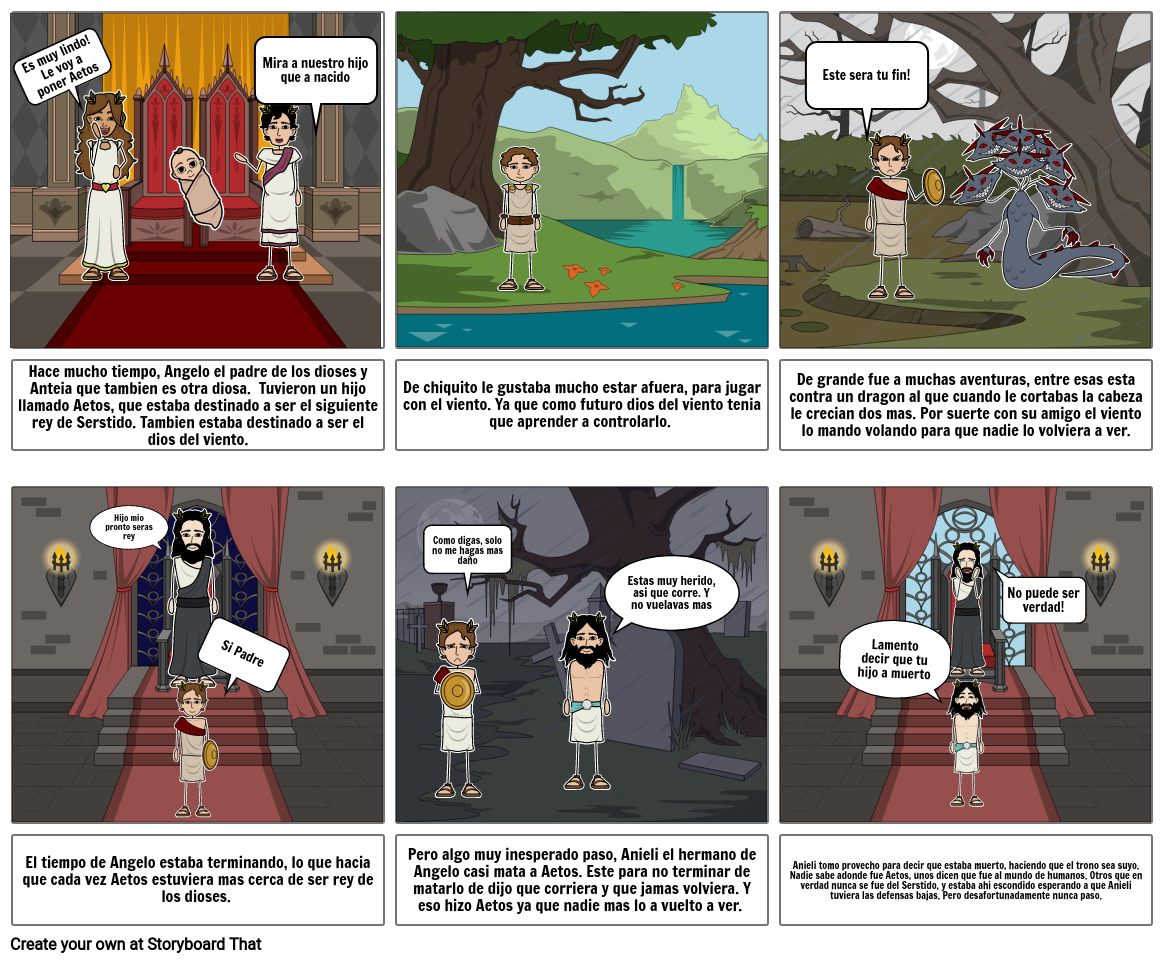 Aetos el Dios del Viento Storyboard by d1f76d44