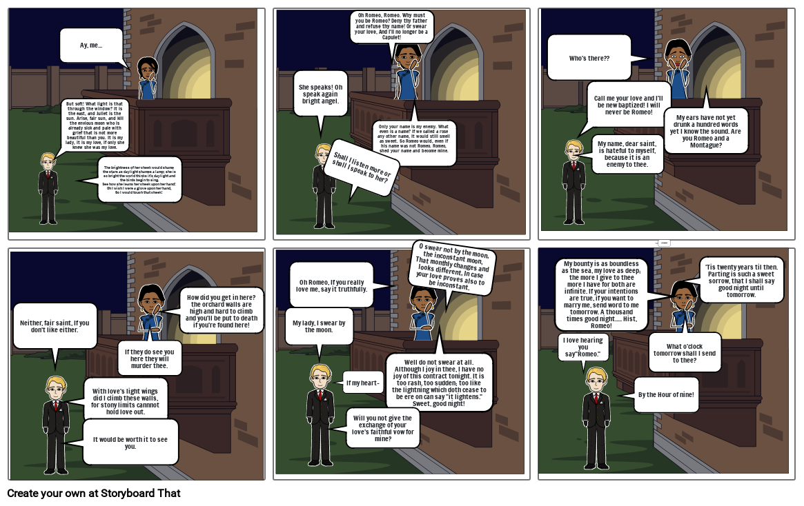 Balcony scene Storyboard por d3a80767