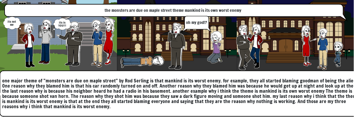 monsters are due on maple street theme Storyboard