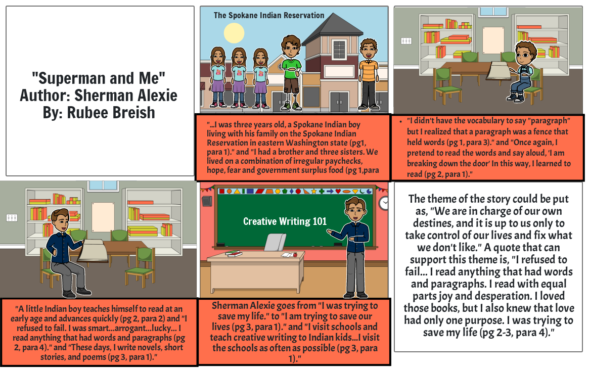 "Superman and Me" Comic Strip (Rubee Breish) Storyboard