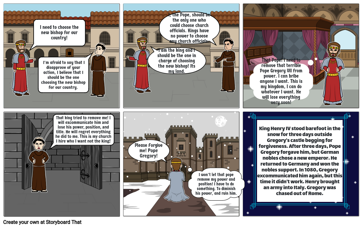 King Henry vs Pope Gregory Storyboard by d5ccc3d1
