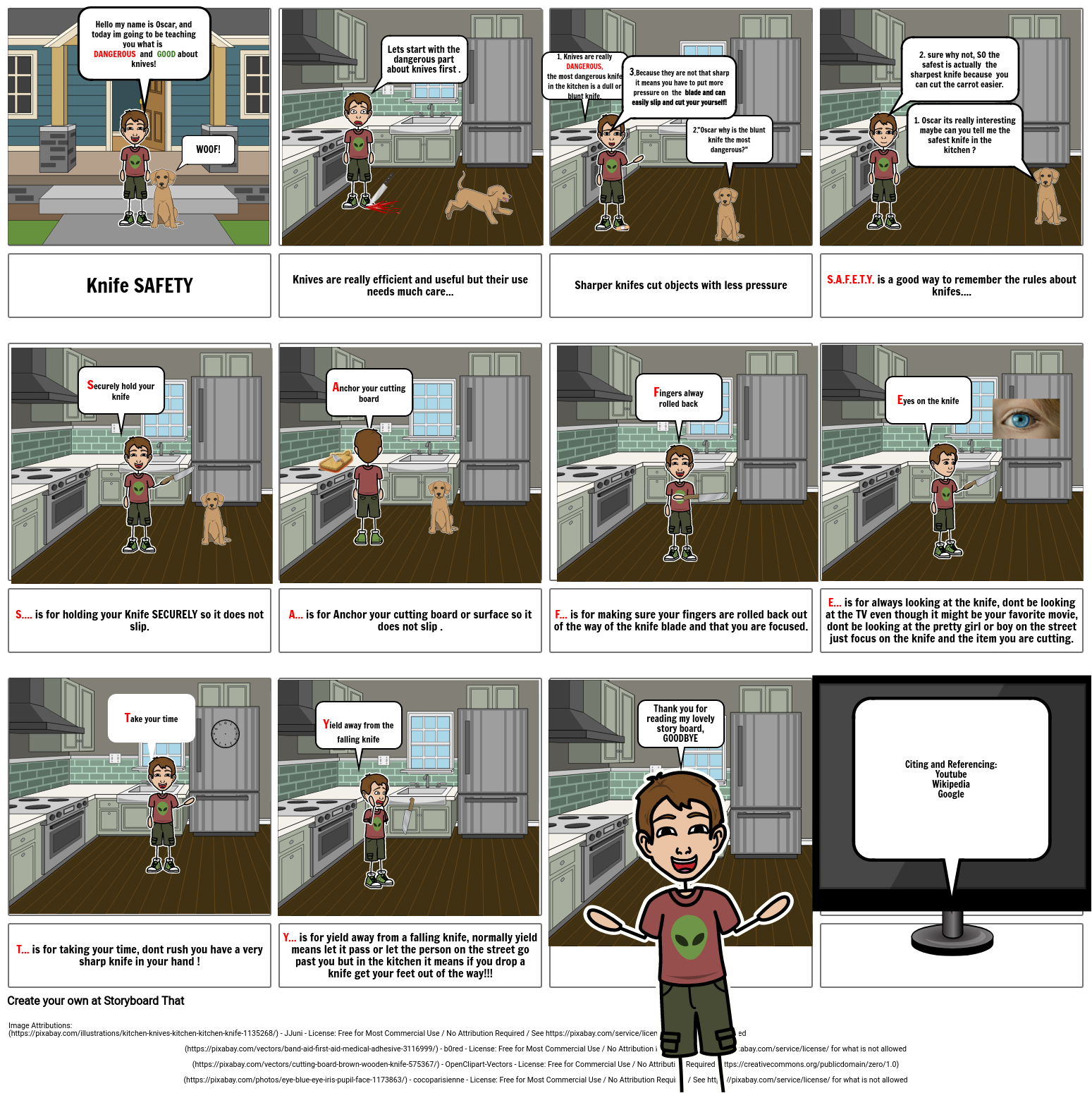 Knives safety Storyboard by d60f8e52