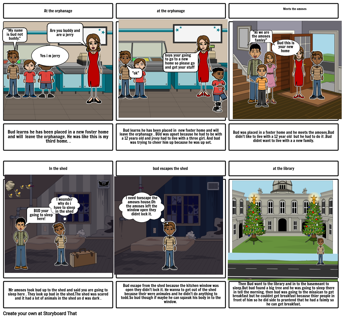 Bud not Buddy project Storyboard by d6408086