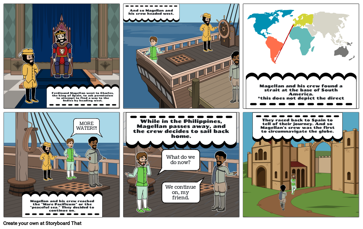 Exploration: Ferdinand Magellan and Crew Storyboard
