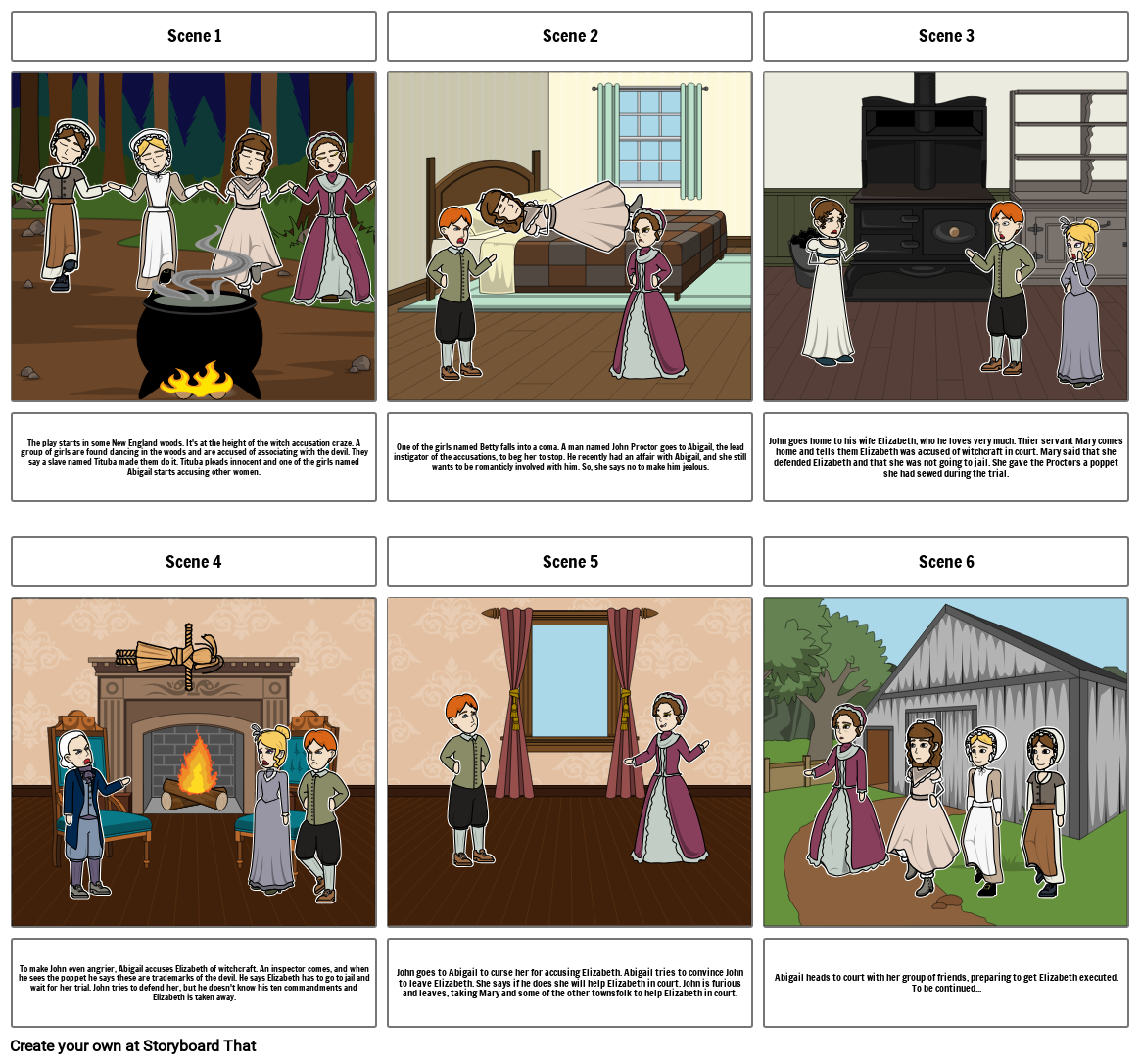 The Crucible Act 1 Storyboard by d7258cb7