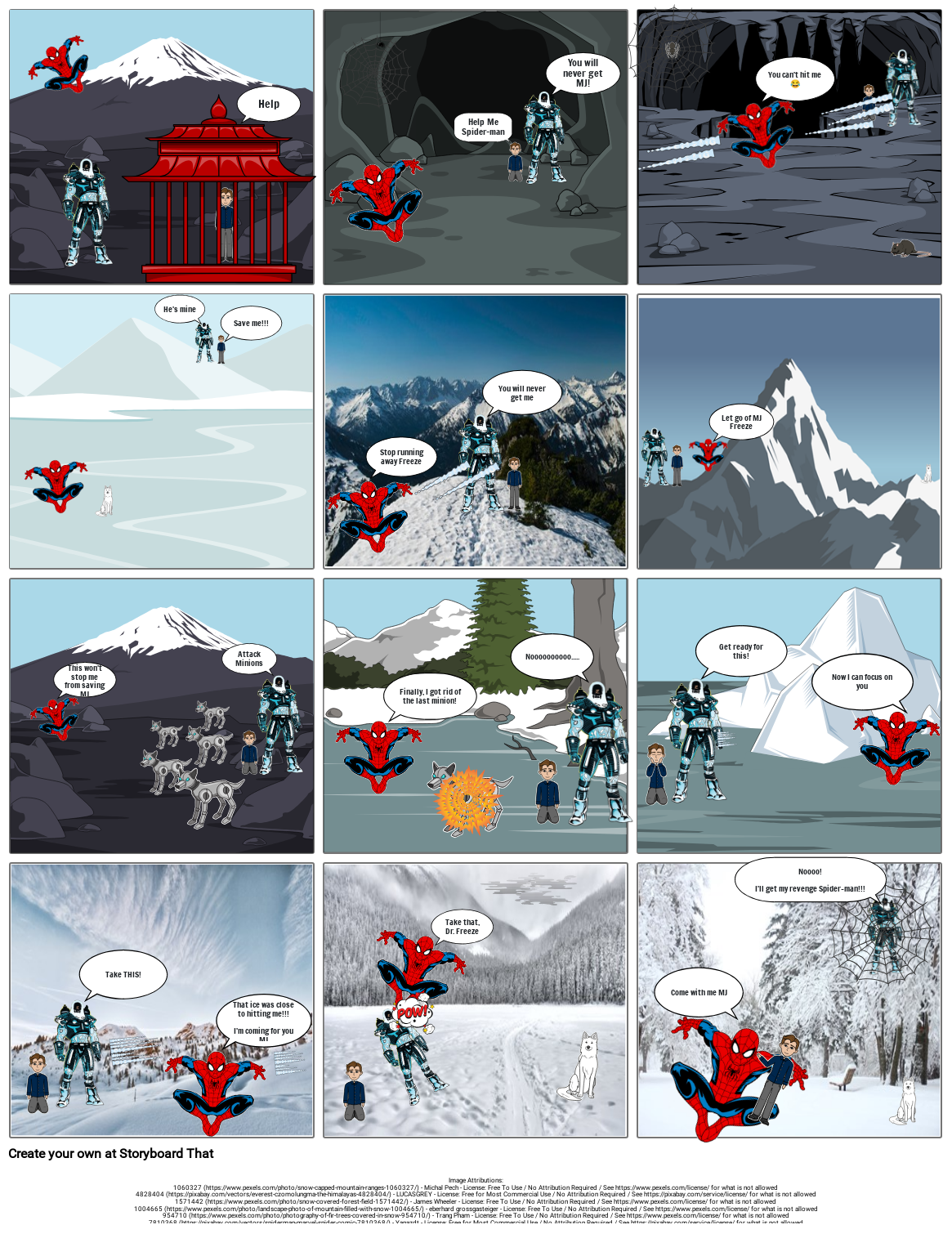 Spider-man vs. Dr. Freeze Storyboard por d7818dad