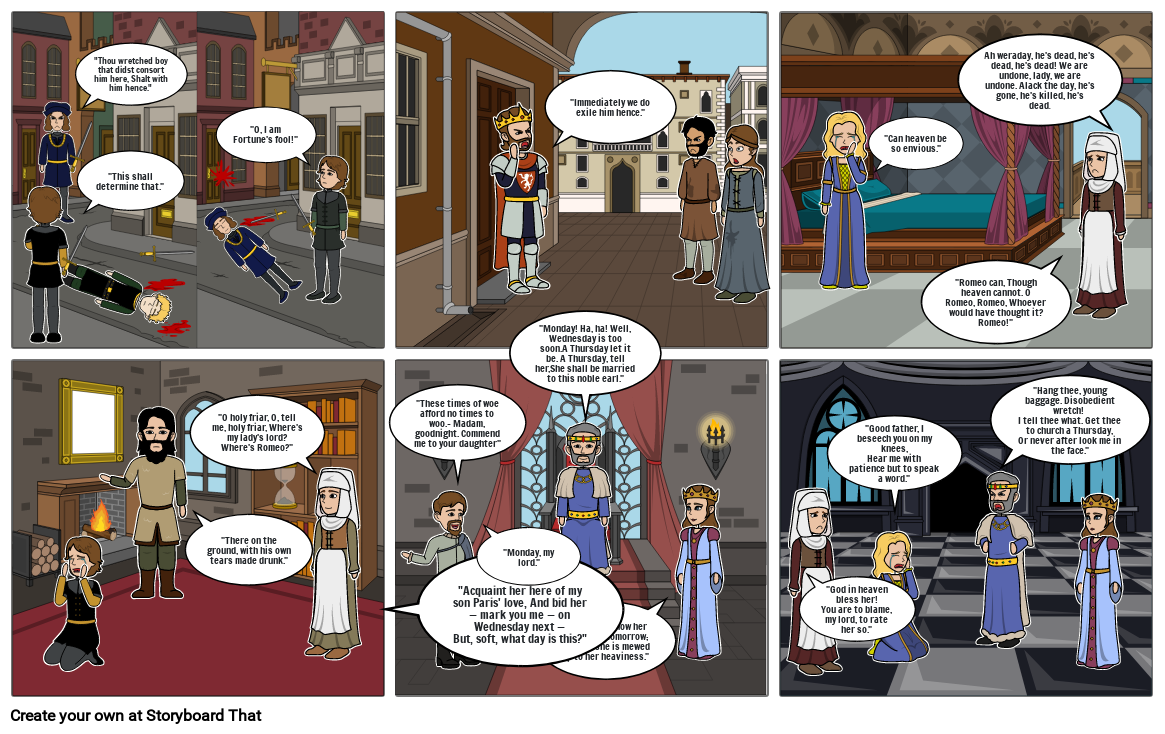 Romeo and Juliet Act III Storyboard by d7cd81f5