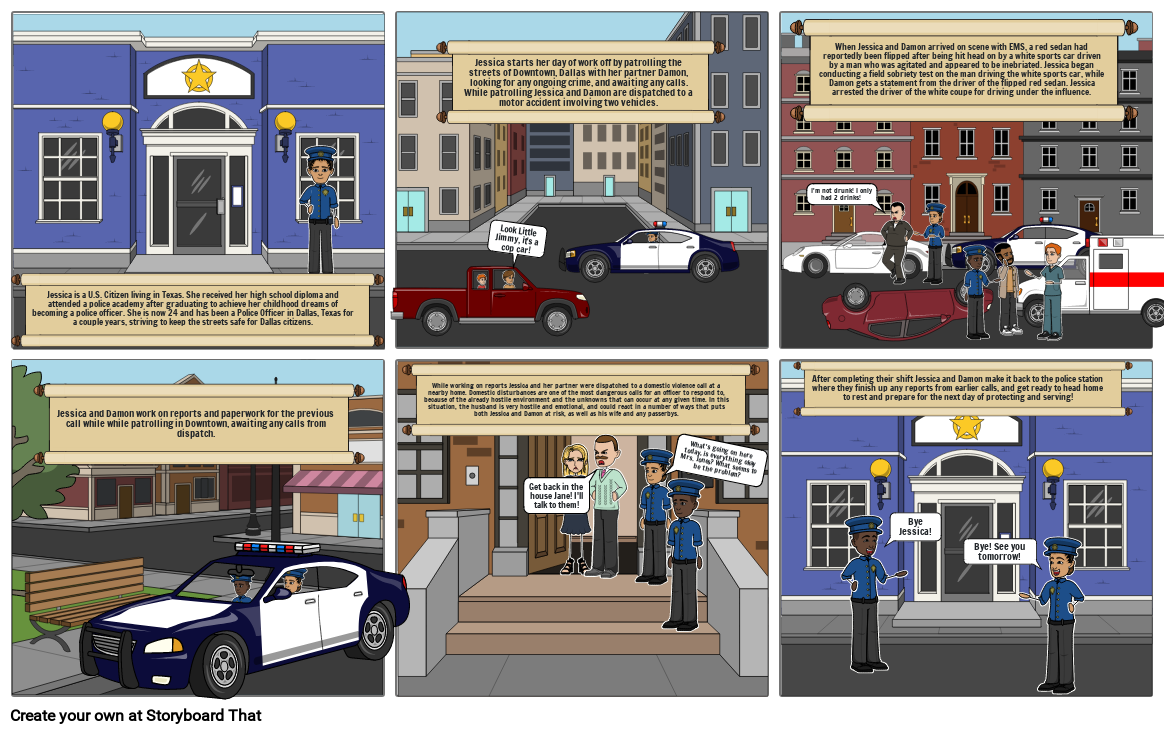 Jessica the Police Officer Storyboard by d7ea5d8b