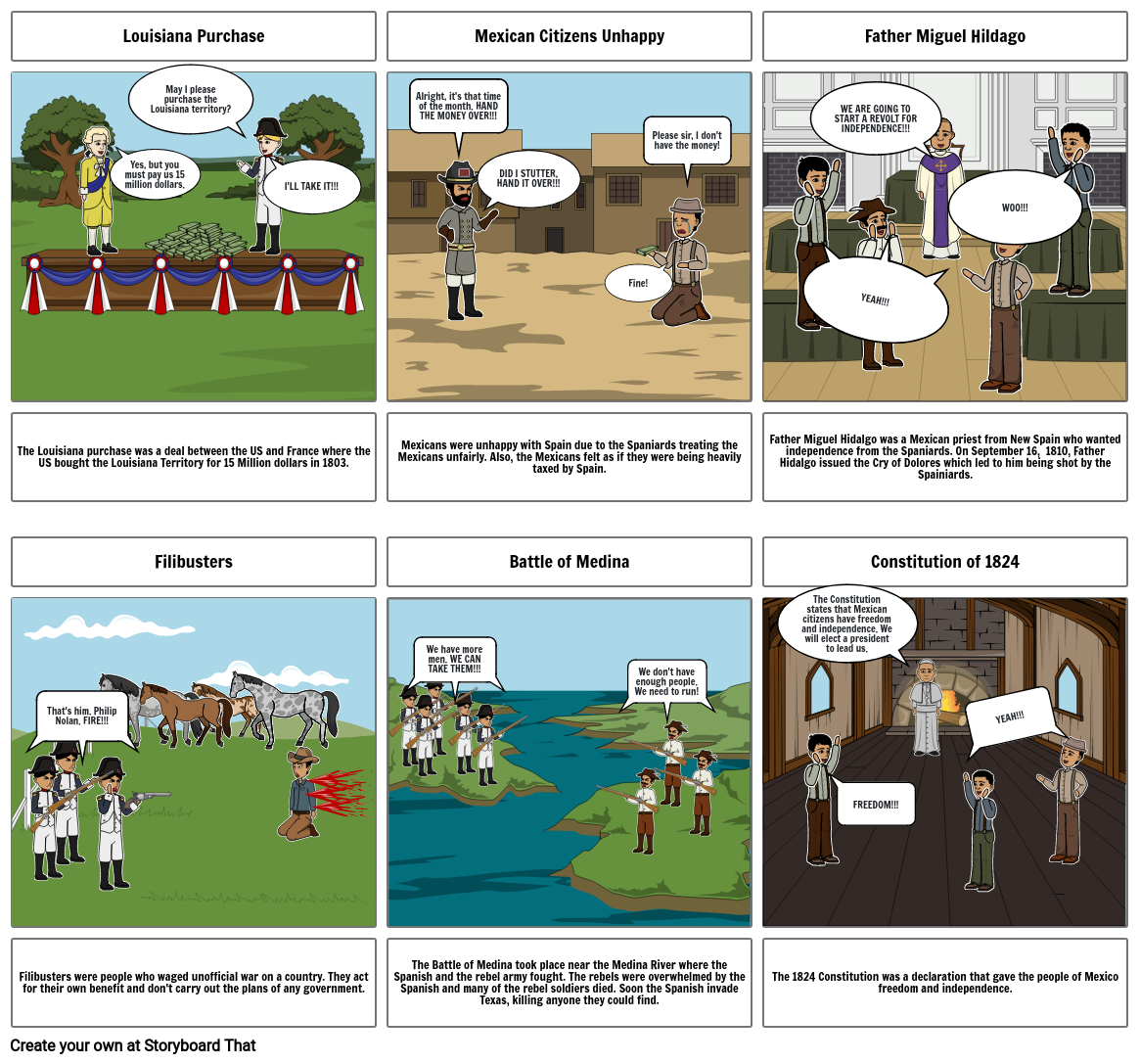 Mexico gains Independence Storyboard por d7fe6019