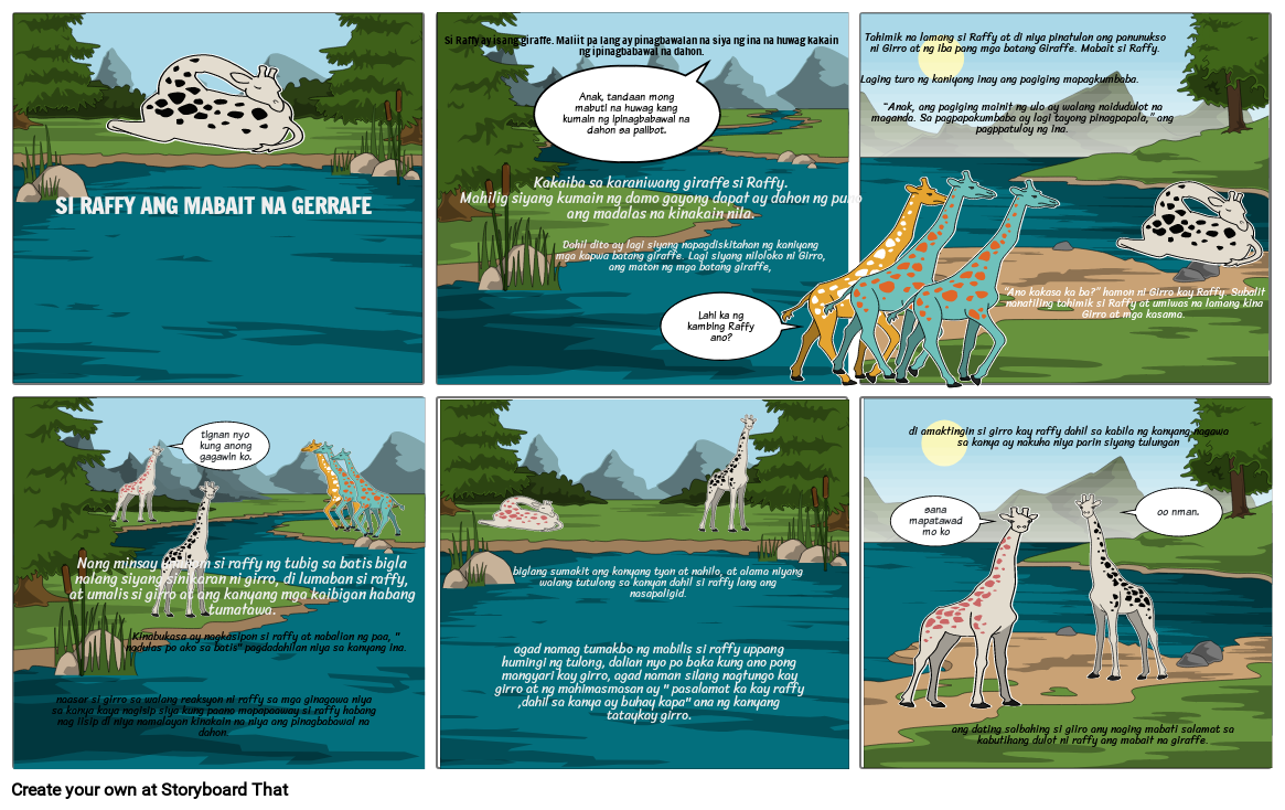 Si Raffy ang mabai na giraffe Storyboard by d8c43801