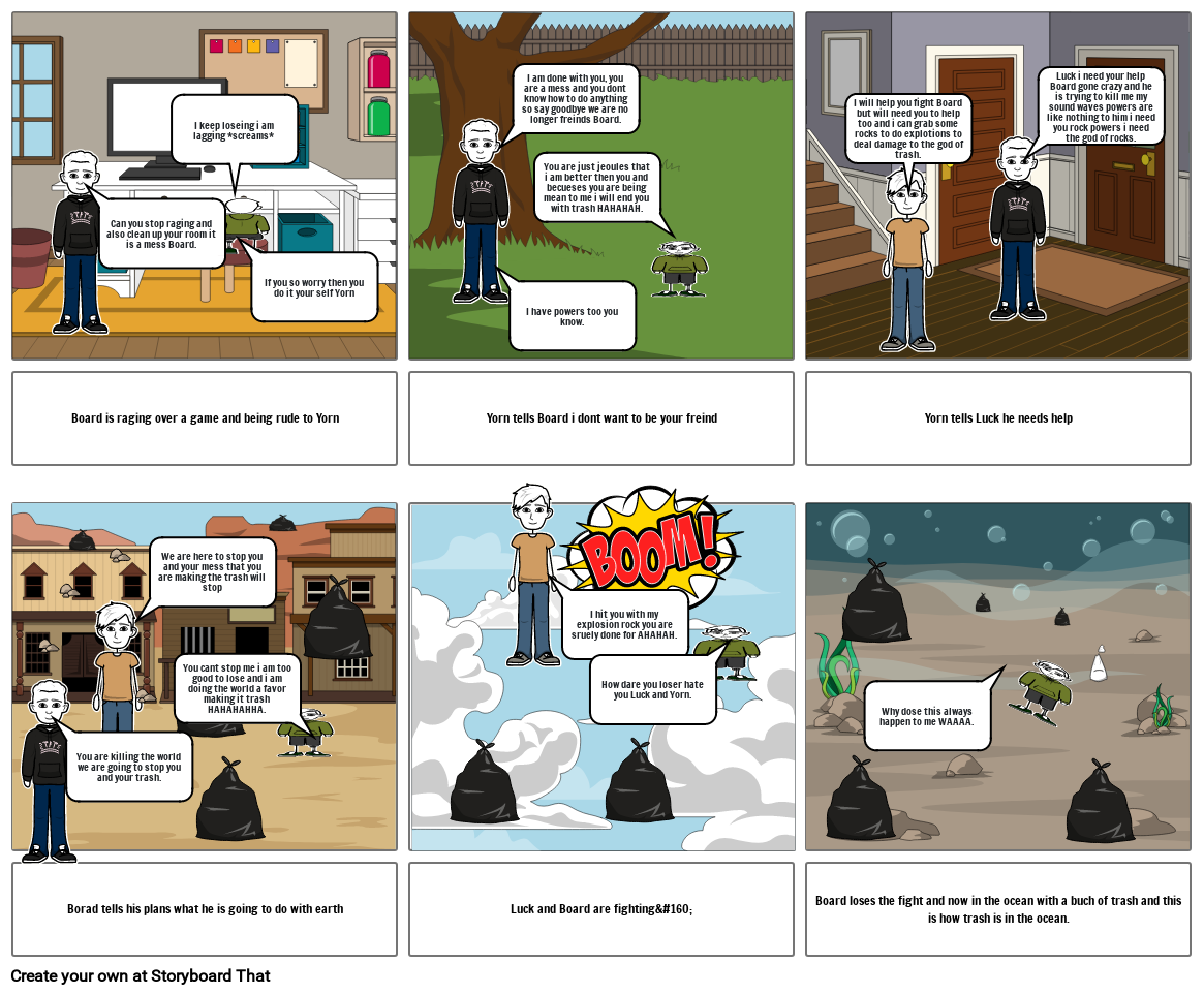 Borad trash plans Storyboard by d8e89e41