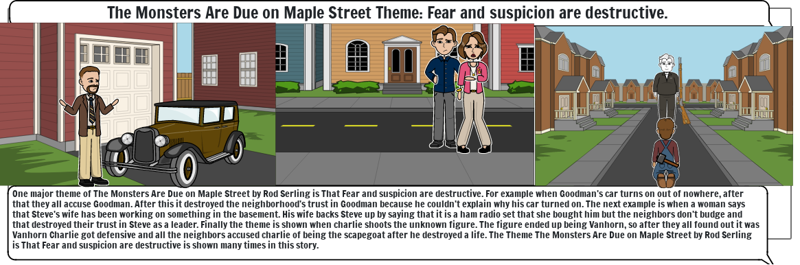 The Monsters Are Due on Maple Street Theme Storyboard