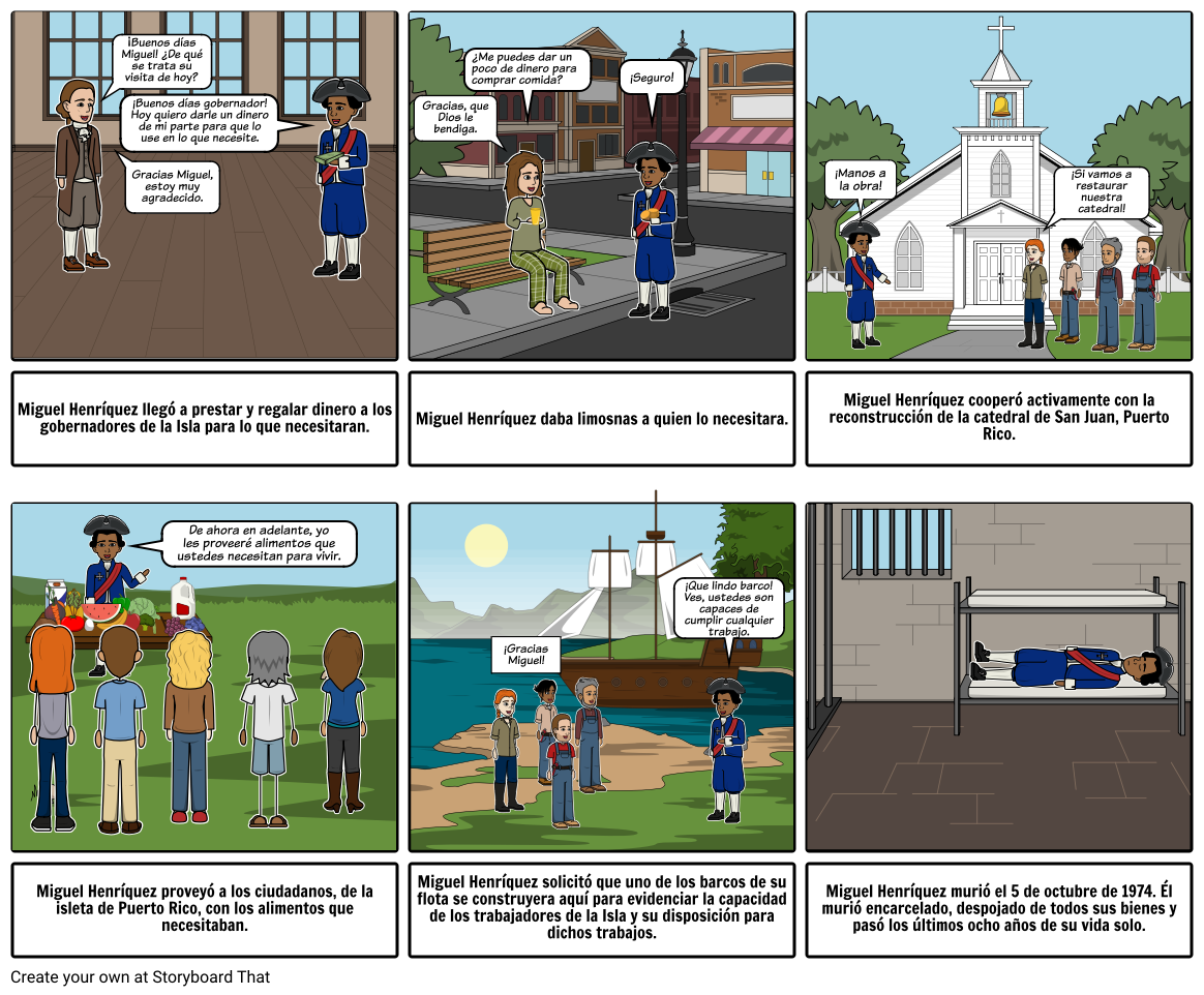 Tirilla de Miguel Henríquez Storyboard por d_lopez