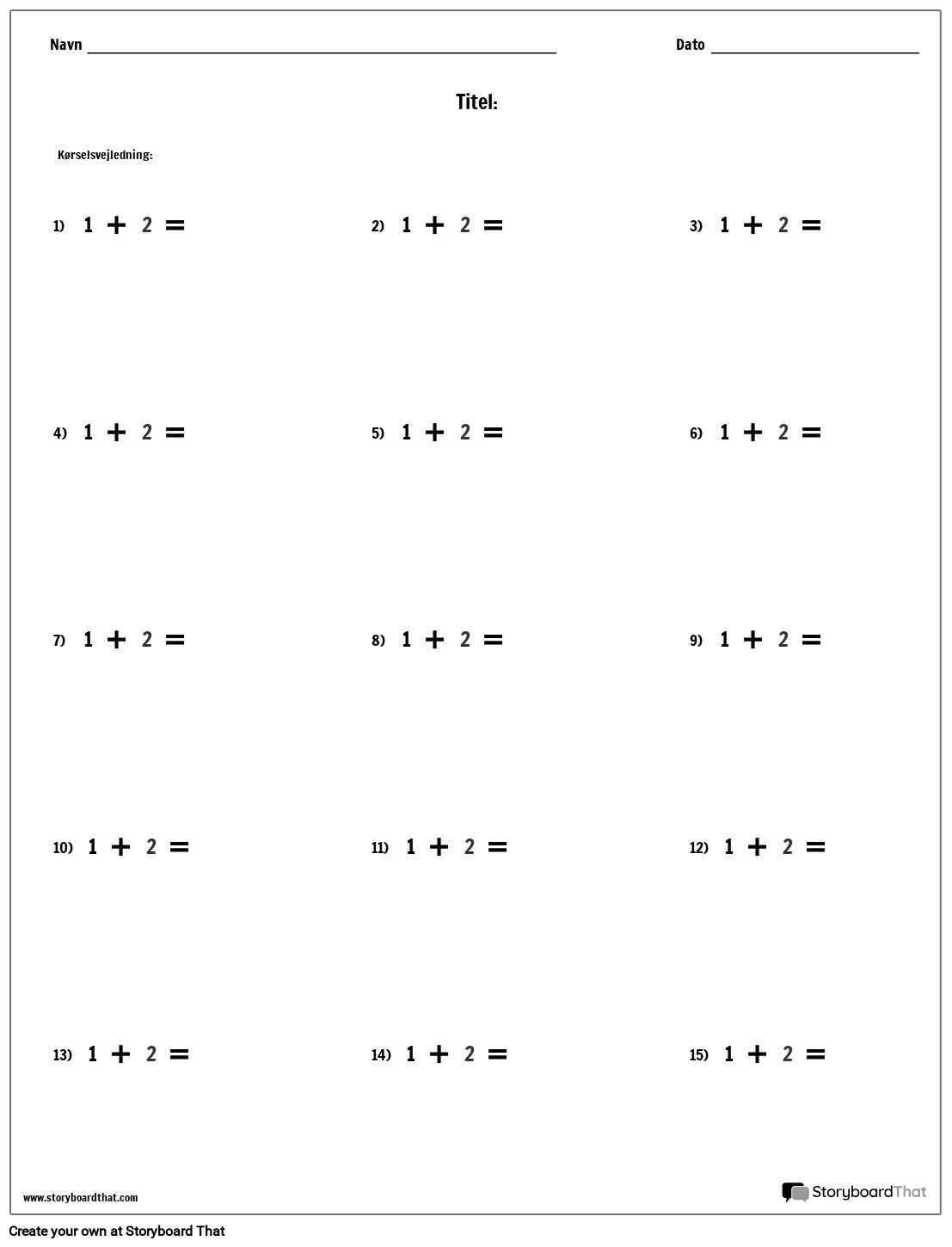 Addition - Single Number - Version 1 Storyboard