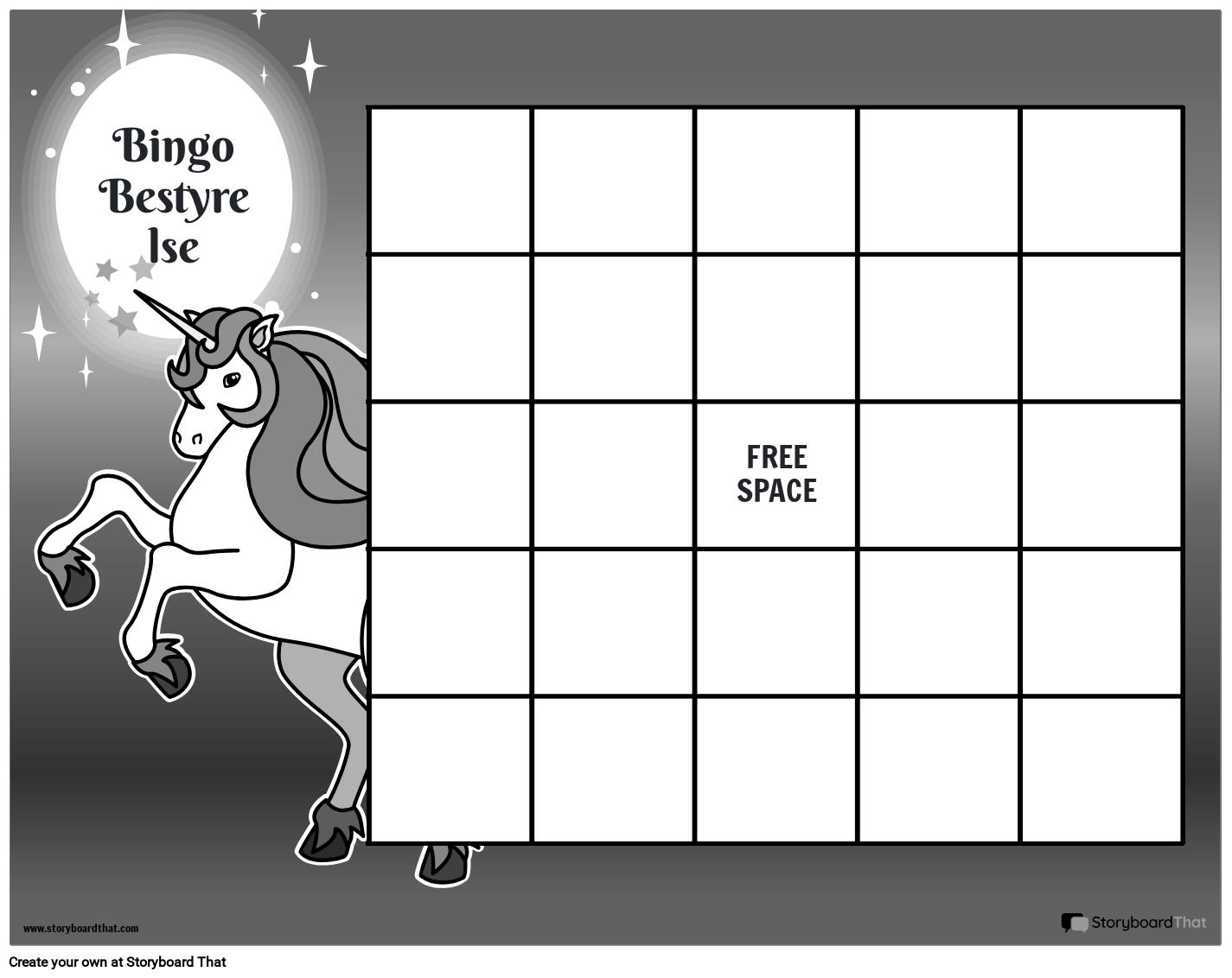 Bingo Board 3 BW Storyboard af da-examples