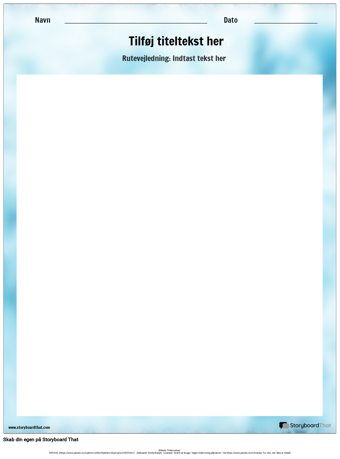 Blankt skrive arbejdsark Storyboard par da-examples