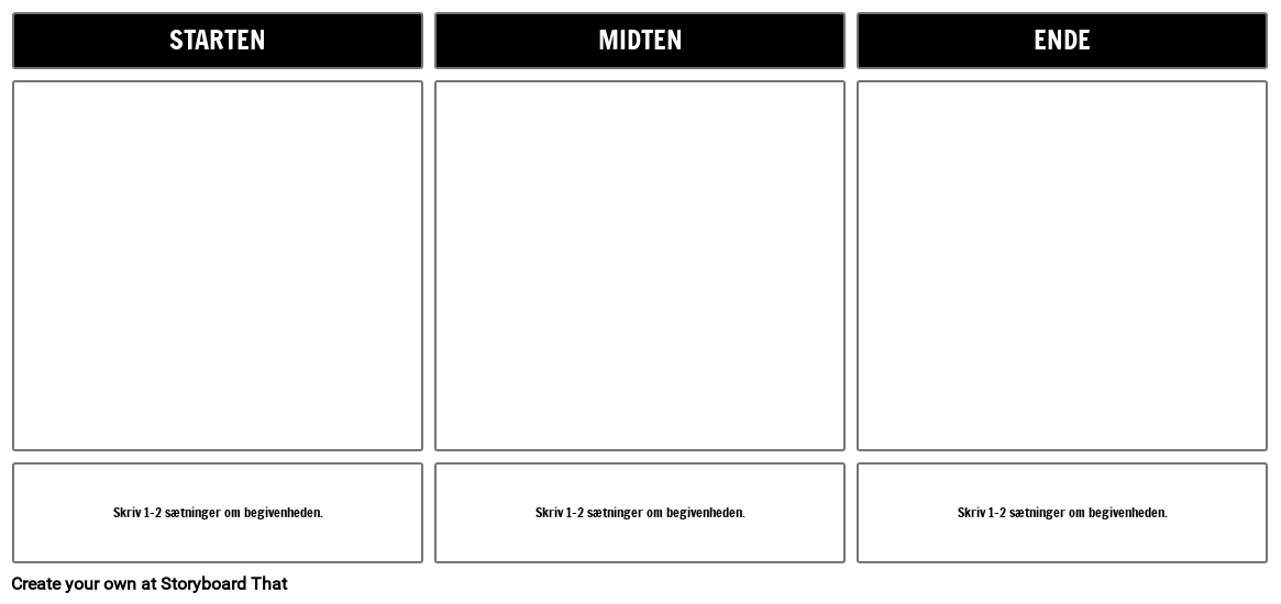 Begyndelse Middle End Storyboard Skabelon Storyboard