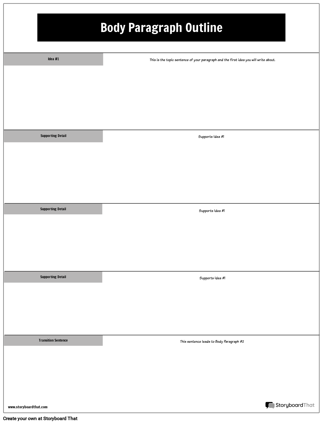 Body Paragraphs Storyboard by da-examples