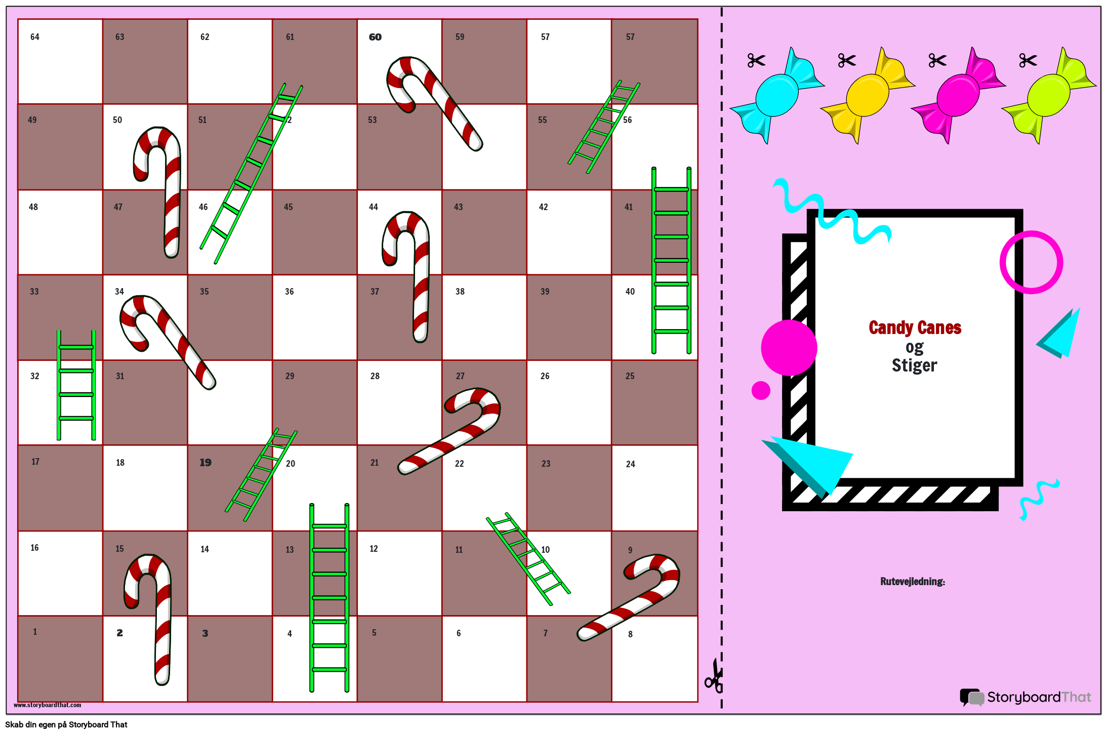 Candy Canes and Ladders Spil til Børn Storyboard