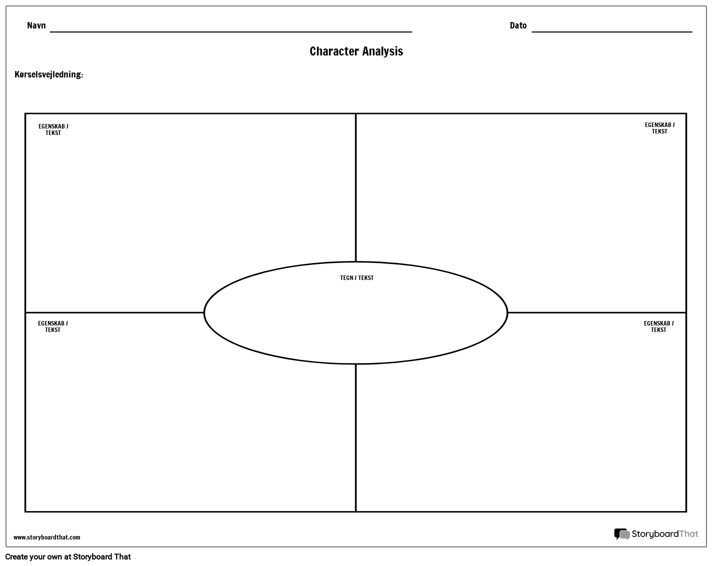 Character Analysis Template - Landskab Storyboard