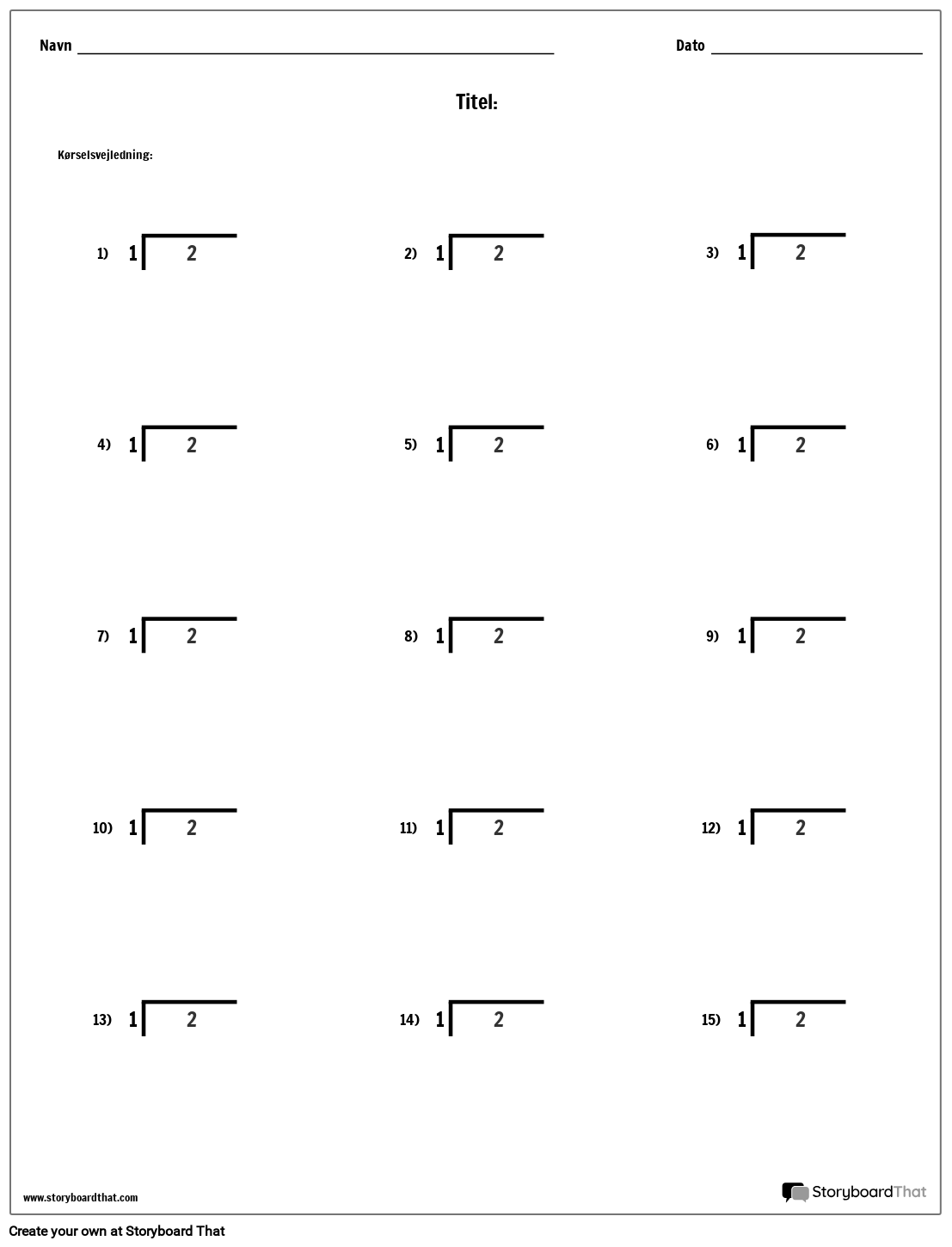 Division Enkelt Nummer Version 2 Storyboard