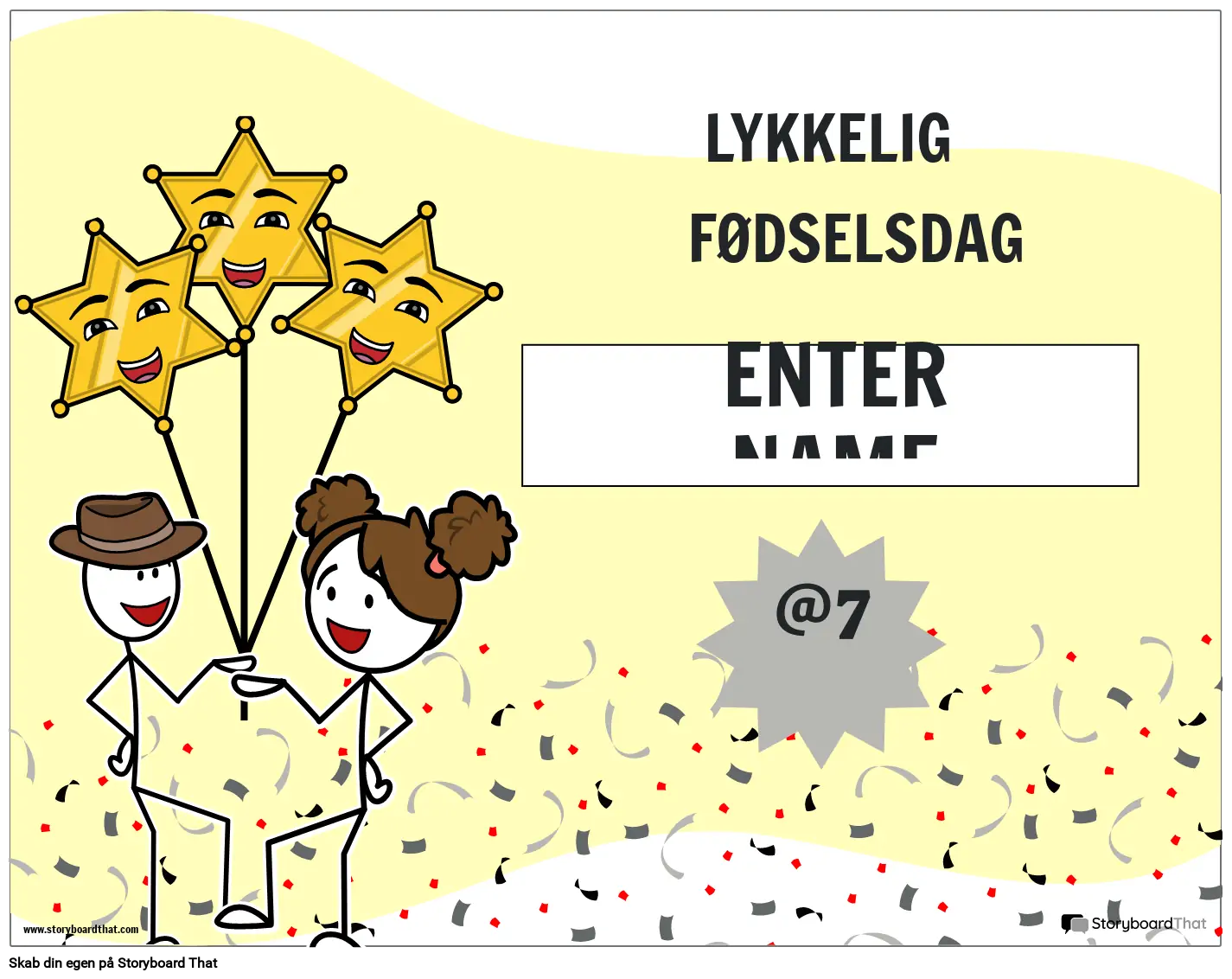 Farverigt fødselsdagsbevis Storyboard por da-examples