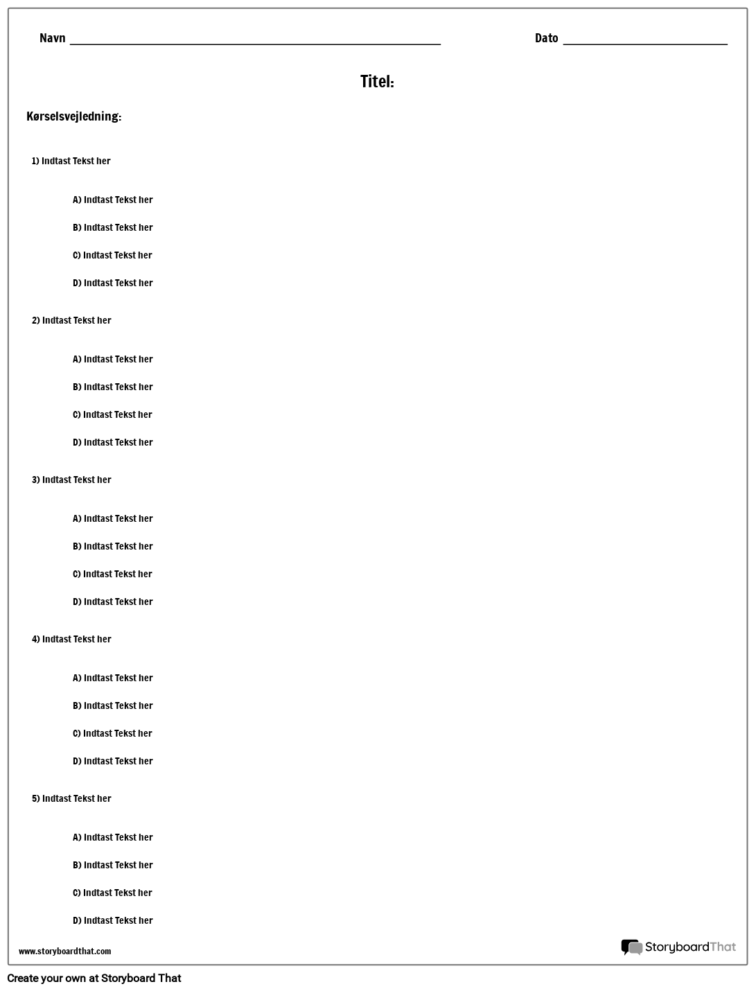 Flere Valg - en Kolonne Storyboard por da-examples