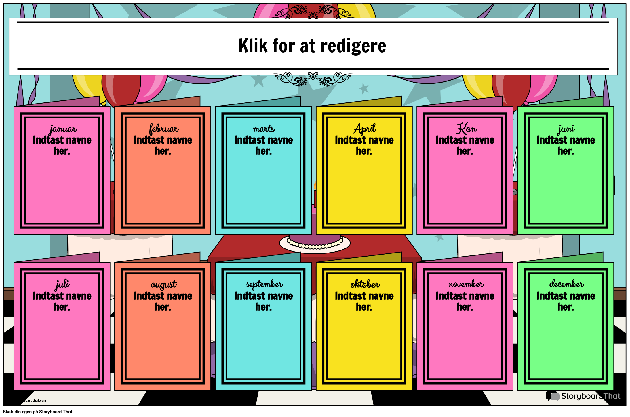 Fødselsdagsfest-inspireret Fødselsdagsplakat Storyboard